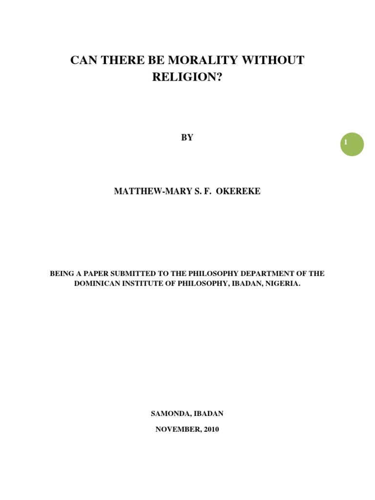 Can There Be Morality Without Religion | PDF | Divine Command Theory | Morality