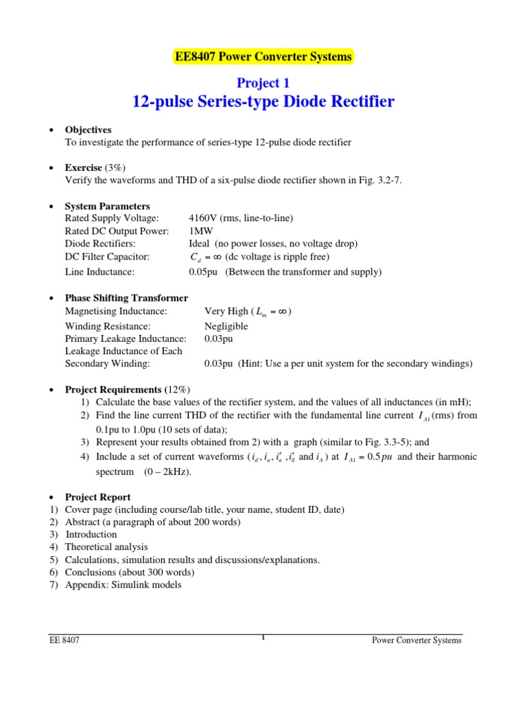 12-Pulse Series-Type Diode Rectifier | PDF | Power Inverter | Rectifier