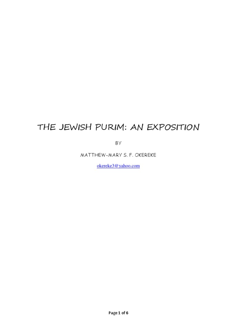 Understanding the Jewish Purim Feast | PDF | Book Of Esther | Hebrew ...