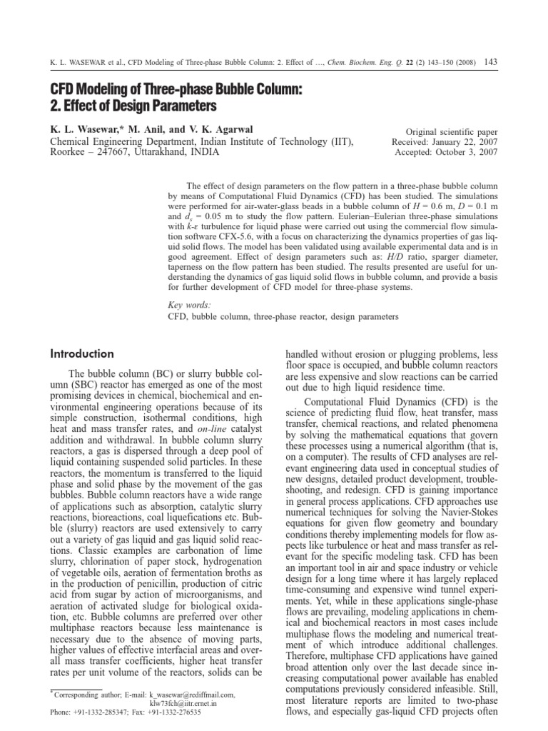 CFD Modeling of Three-Phase Bubble Column: 2. Effect of Design Parameters | Download Free PDF ...