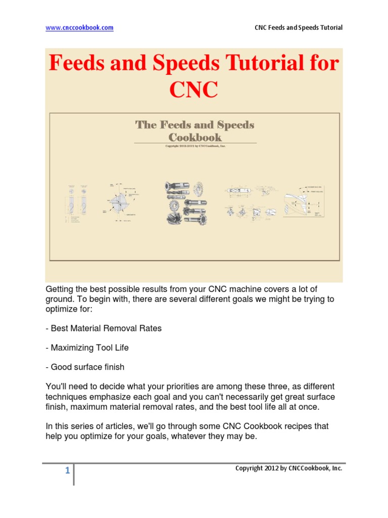 CNC Feeds and Speeds Cookbook | PDF | Machining | Numerical Control