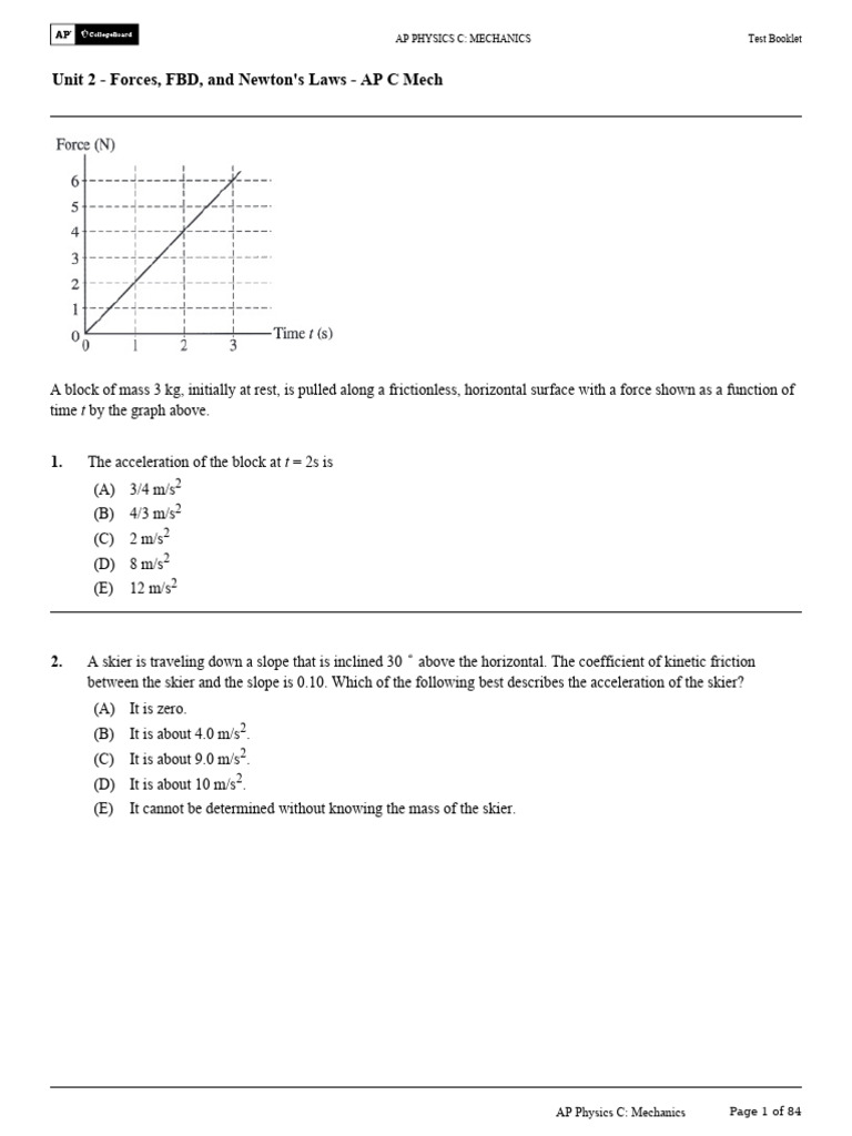 Unit 2 - Inclined Planes, Tension, And Pulleys | PDF | Force | Friction