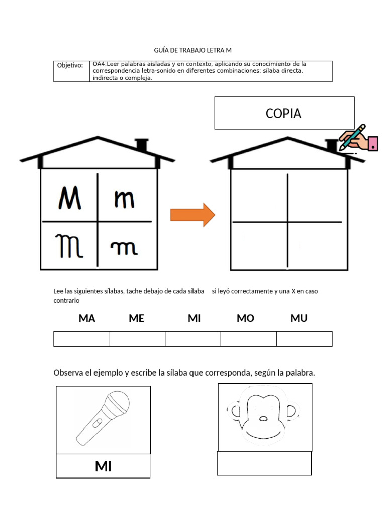 Guía de Trabajo Letra m | PDF