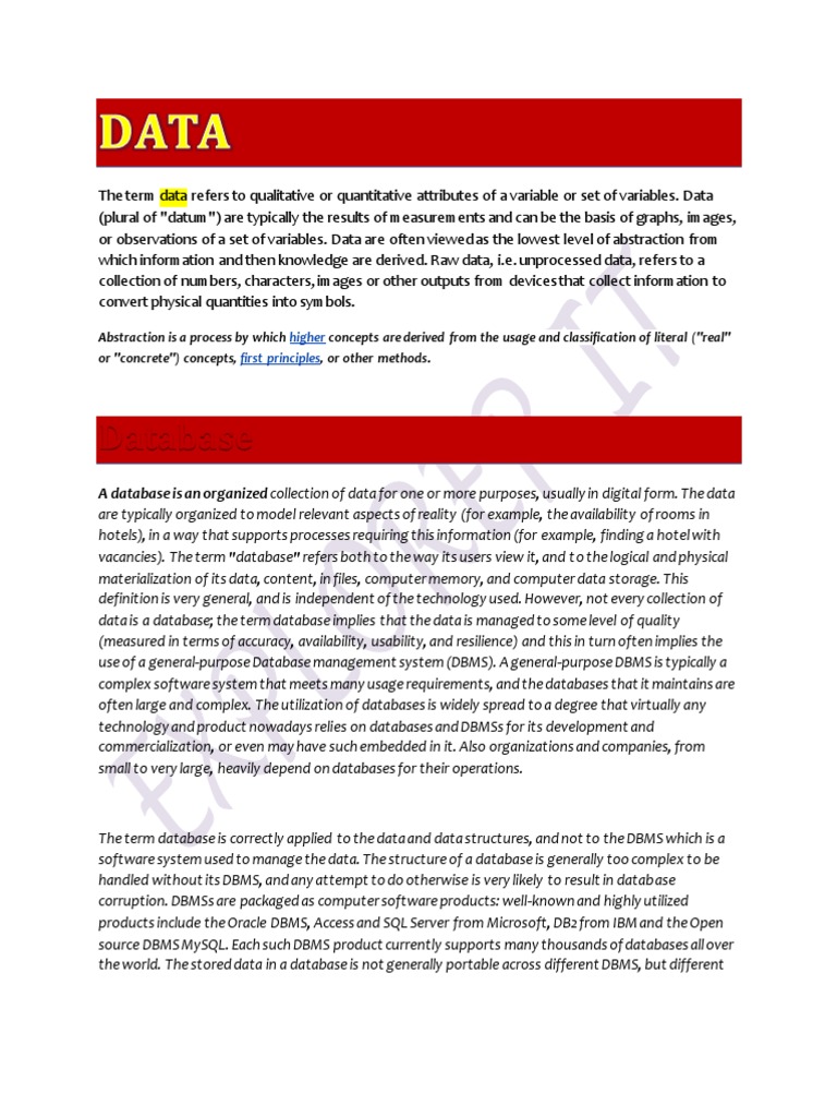 Data | PDF | Databases | Conceptual Model