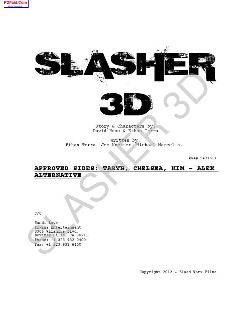 Slasher 3d Casting - TARYN - SUPPORTING | PDF