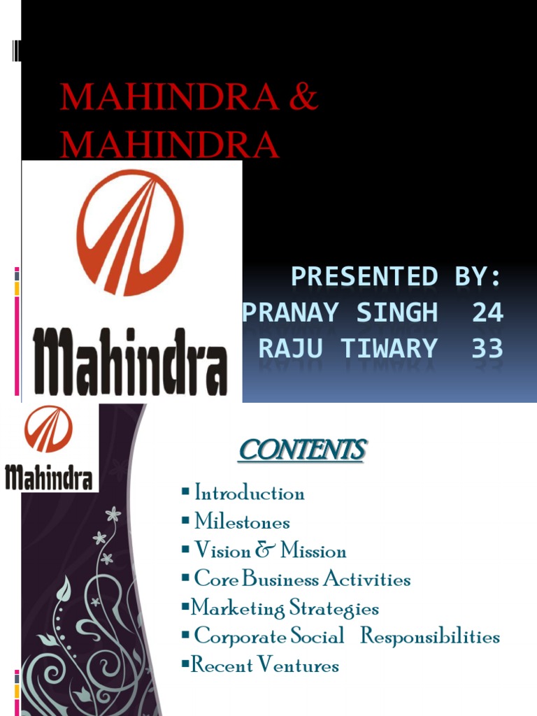 Mahindra Mahindra Pdf Automobiles Motor Vehicle