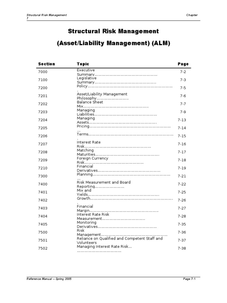 Structural Risk Management (Asset Liability Management) | PDF