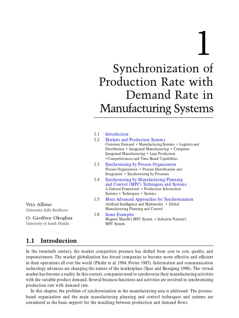 Synchronization | Business Process | Lean Manufacturing