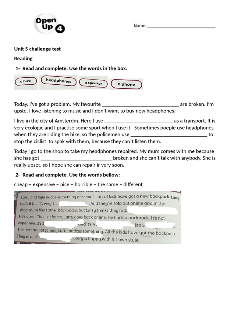 Unit 5 challenge test | PDF