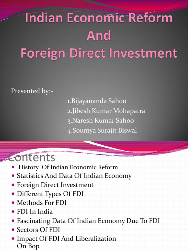 Indian Economic Reform | PDF | Foreign Direct Investment | Economy Of India