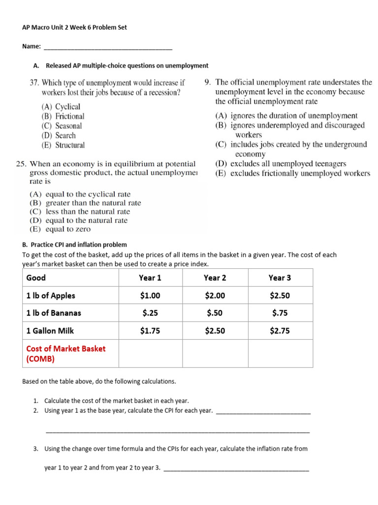 Unit 2 Week 6 Problem Set | PDF | Consumer Price Index | Inflation