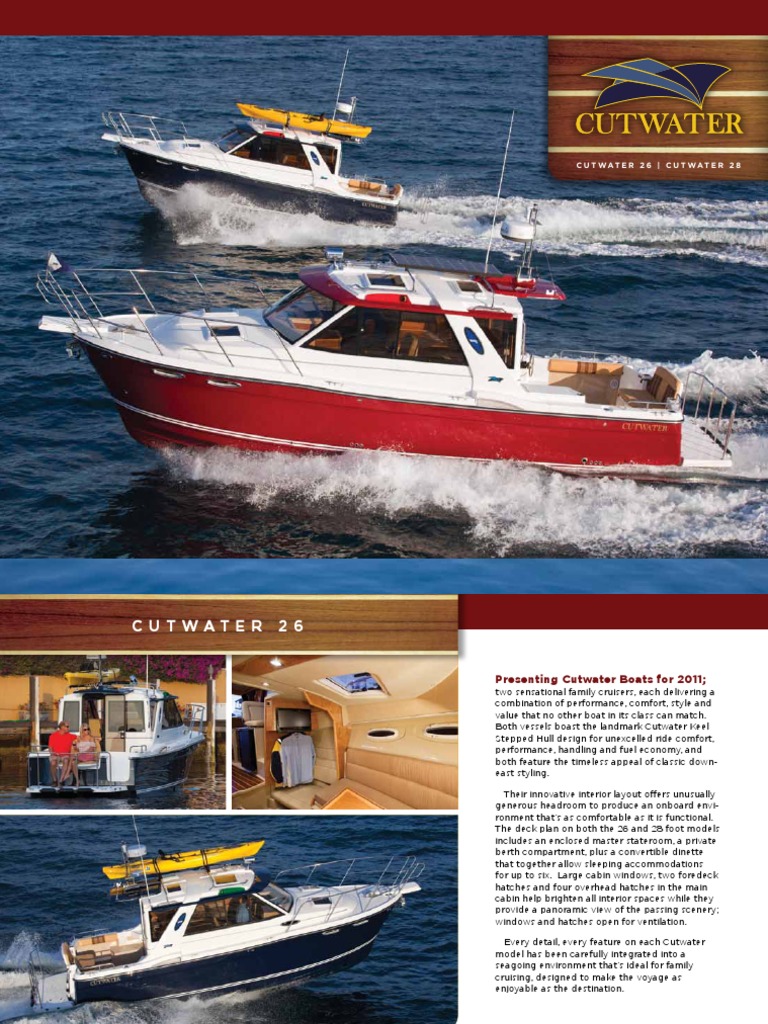 Cutwater Boats Brochure | PDF | Hull (Watercraft) | Marine Propulsion