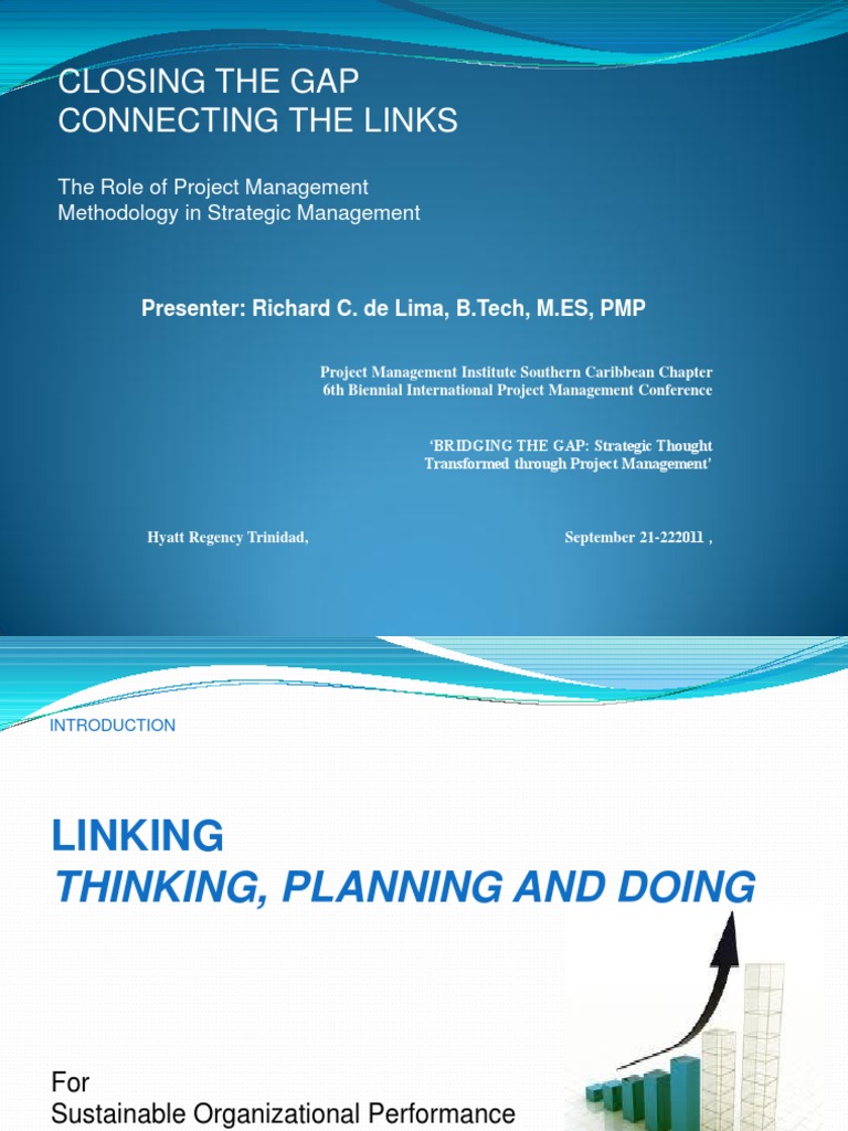 Closing The Gap Connecting The Links: The Role of Project Management ...