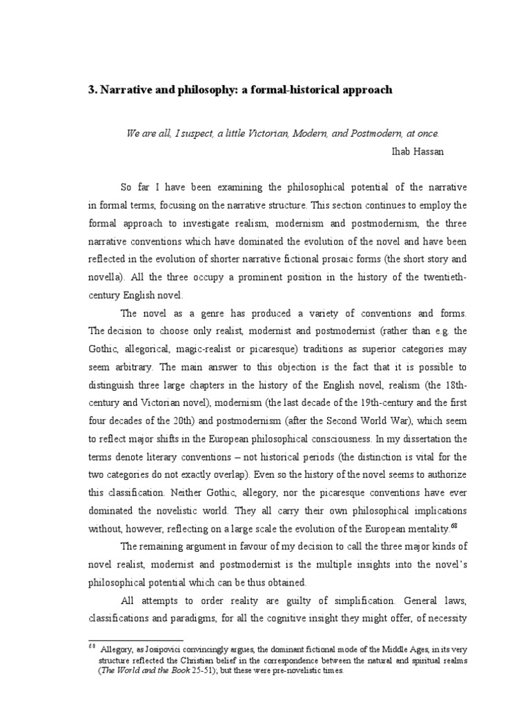 Narrative and Philosophy: A Formal-Historical Approach | PDF ...