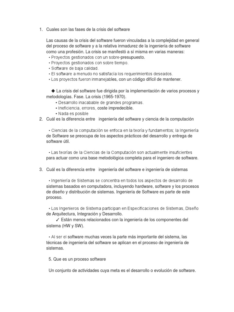 Cuales Son Las Fases de La Crisis Del Software | PDF | Ingeniería de ...