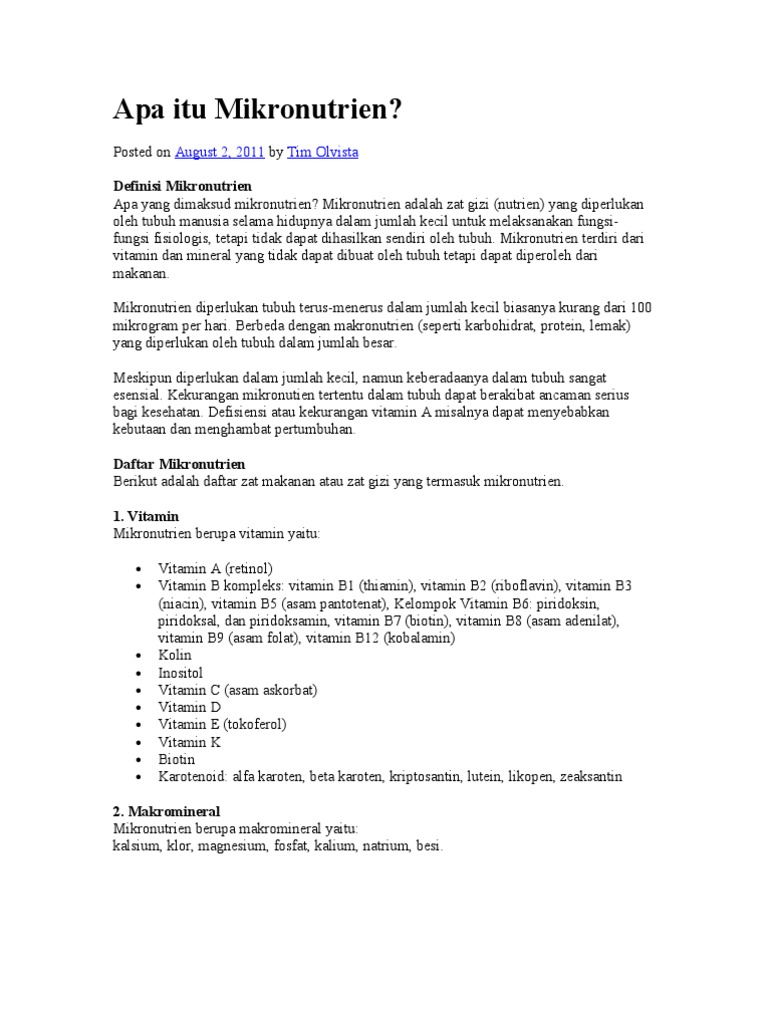 Apa Itu Mikronutrien | PDF