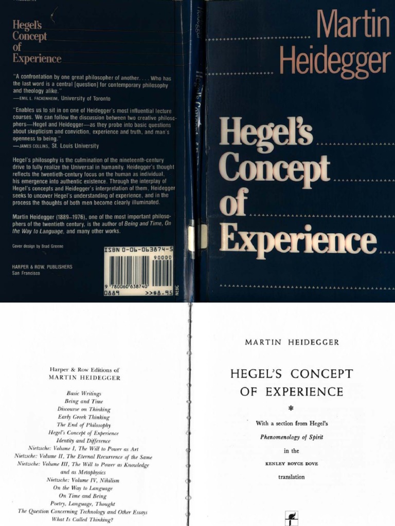 Heidegger - Hegel's Concept of Experience | PDF