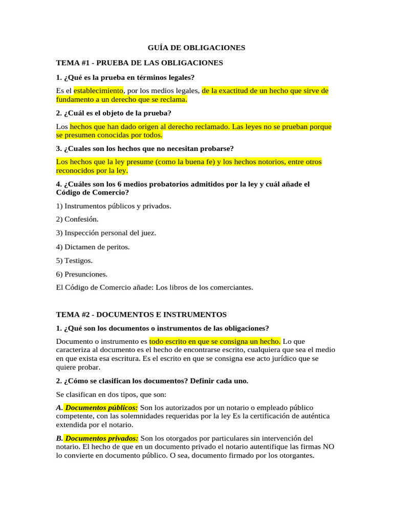 Guia Final 3 Obligaciones Word | PDF