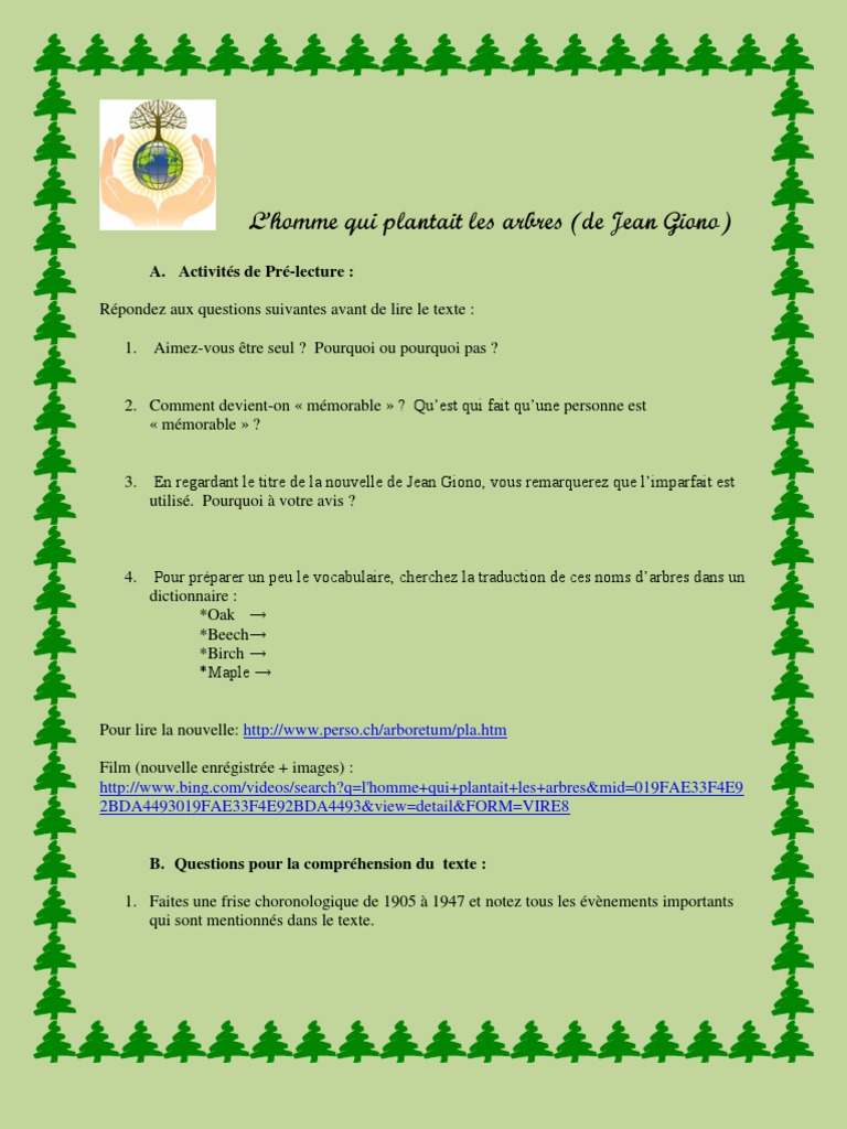 L'Homme Qui Plantait Les Arbres | PDF | Études des langues étrangères