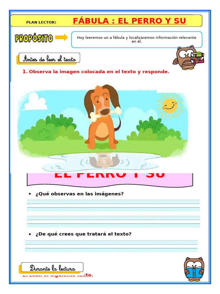 2° FICHA D4 PLAN LECTOR EL PERRO Y SU IMAGEN | PDF