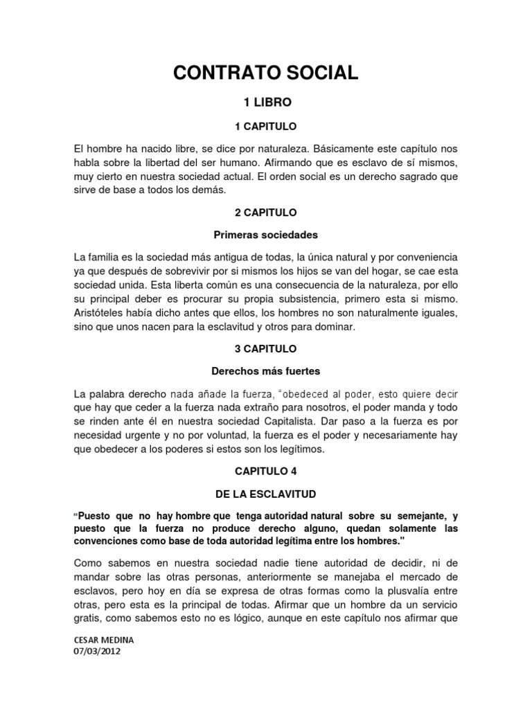 Contrato Social | Contrato social | Estado (política)
