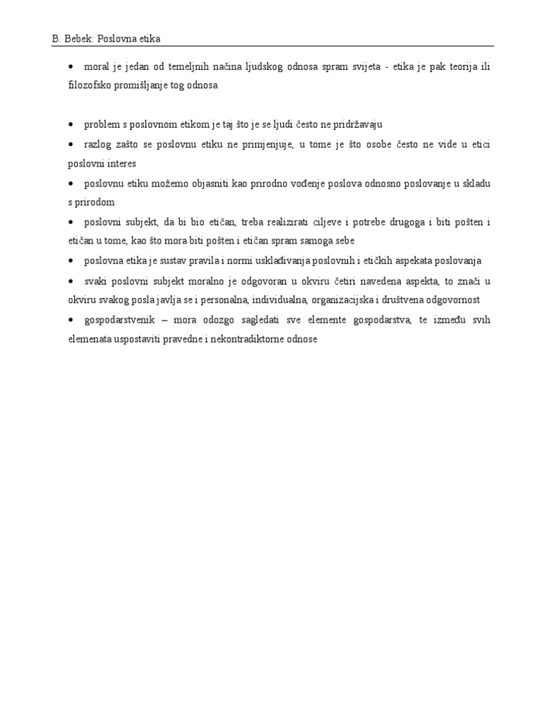 Poslovna Etika | PDF
