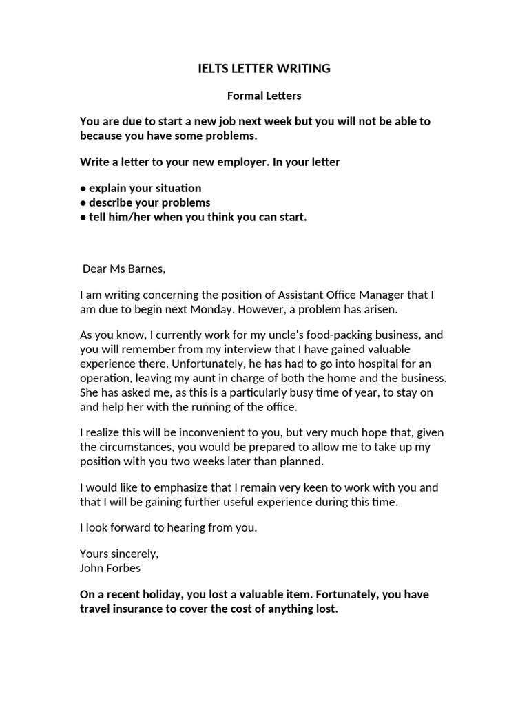 Ielts Letter Writing | PDF