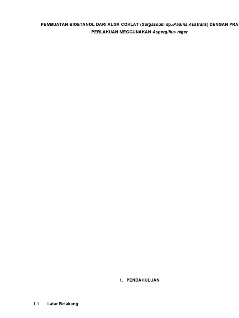 Pembuatan Bioetanol Dari Alga Coklat | PDF
