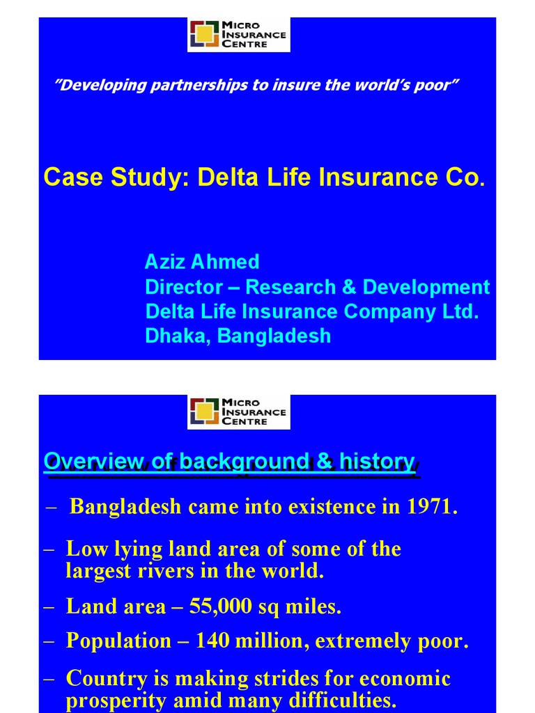 Case Study: Delta Life Insurance Co | PDF | Bangladesh | Poverty