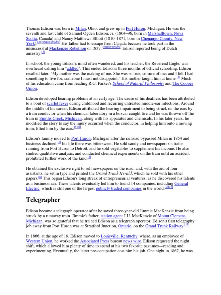 Edison's Journey to Innovation | PDF | Thomas Edison | Incandescent ...