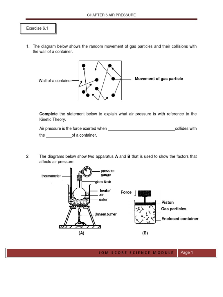 Exercise Air Pressure Without Scheme | PDF | Teaching Methods & Materials