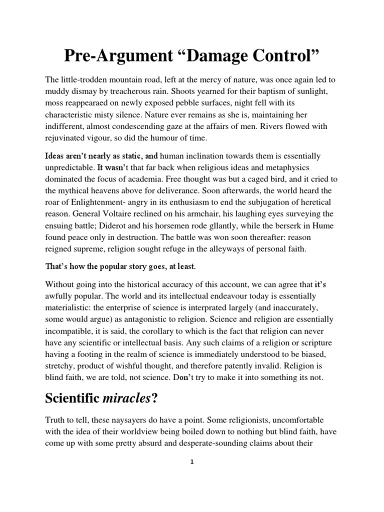Pre-Argument Damage Control 1.0 | PDF | Surah | Science