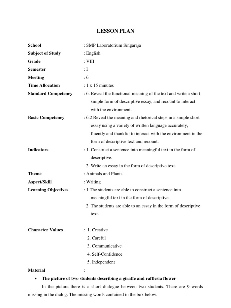 Micro Teaching Lesson Plan Holistic Rev.2 | Download Free PDF ...