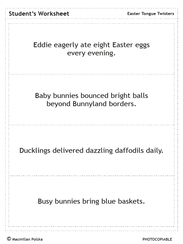 Sw-easter Tongue Twisters | PDF
