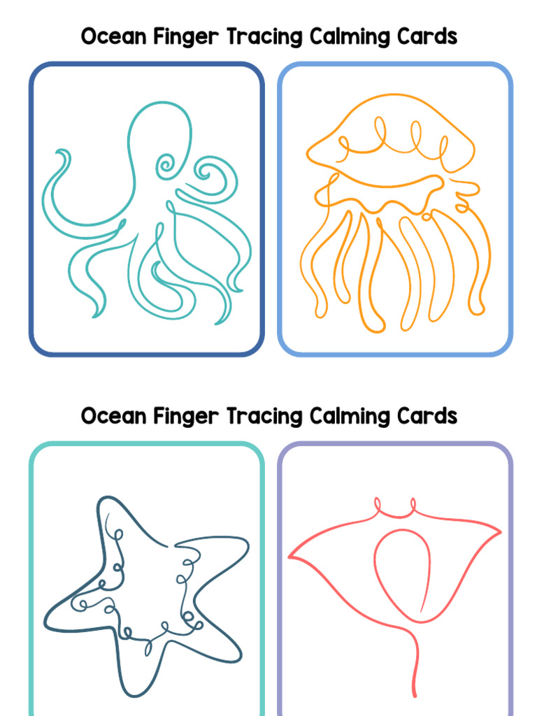 Ocean Finger Tracing Cards | PDF