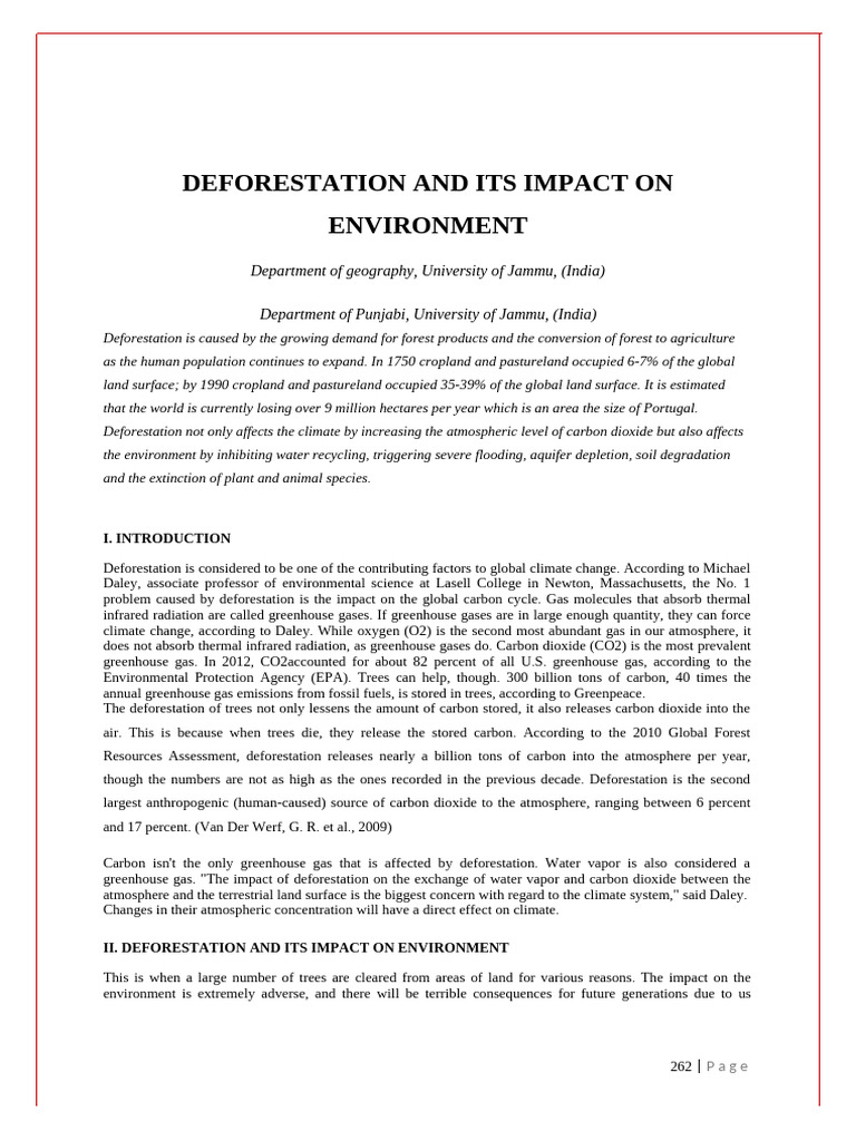 Deforestation and It's Impact On Environment | PDF | Deforestation ...
