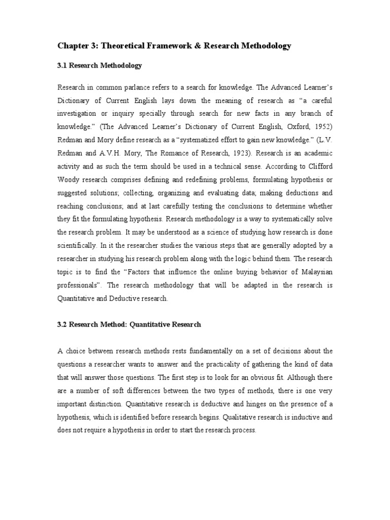 Chapter 3: Theoretical Framework & Research Methodology | PDF ...