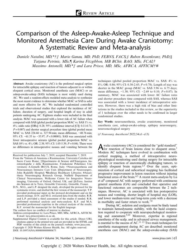 Comparison of the Asleep Awake Asleep Technique.6 | PDF | Anesthesia ...