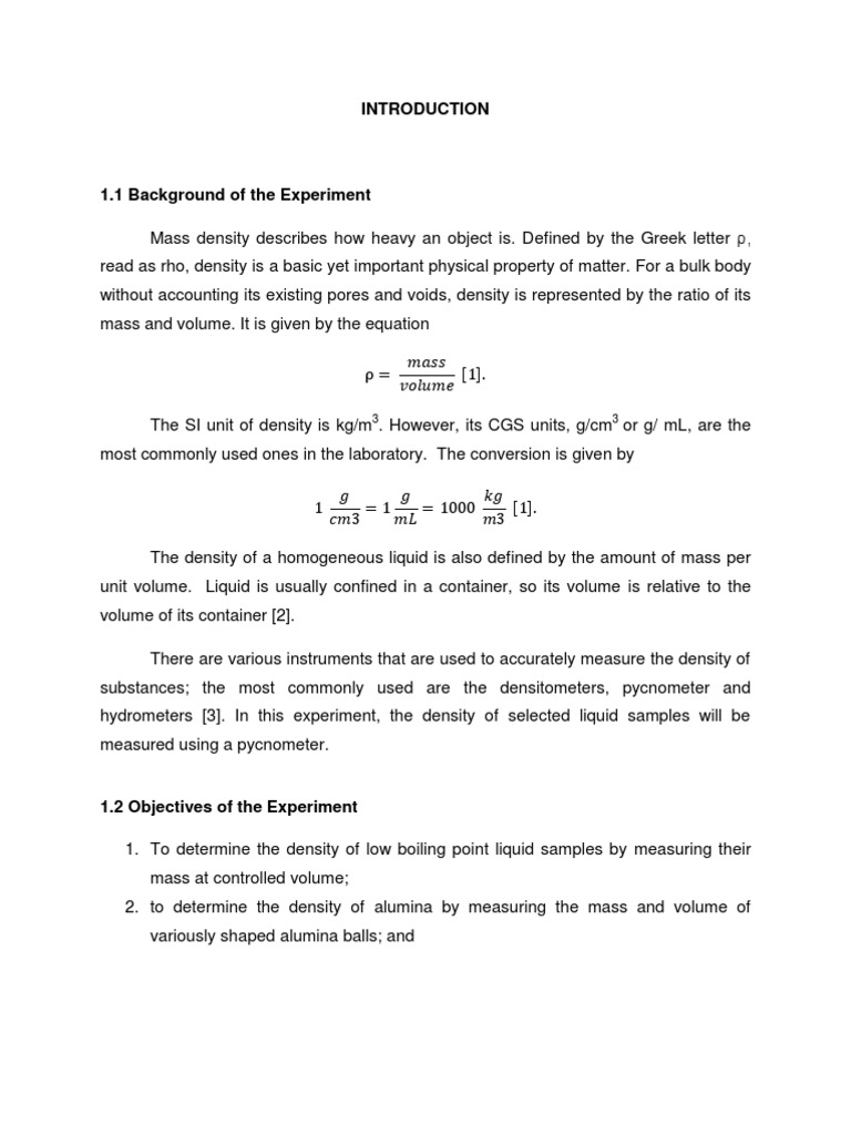 Density Measurement | PDF | Density | Physics