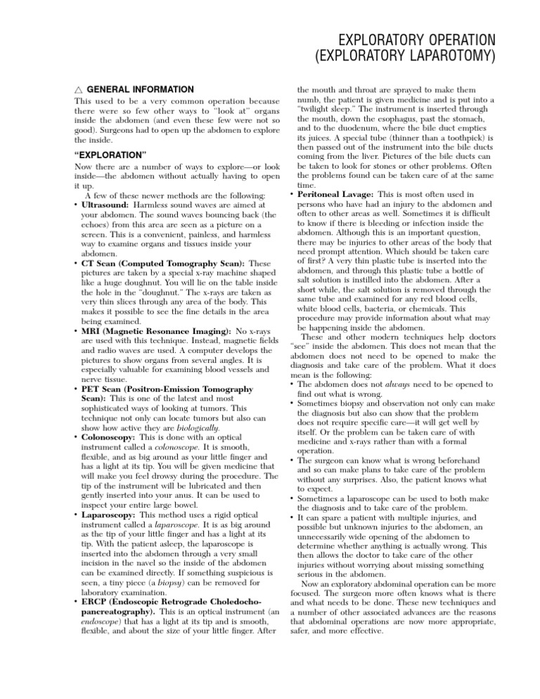 Exploratory Laparotomy | PDF | Clinical Medicine | Medicine
