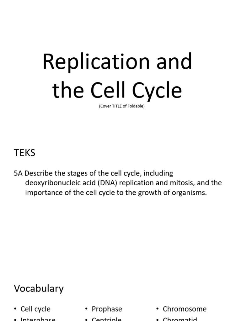 Unit 3 Cytology - Cell Replication and Cell Cycle | PDF | Mitosis | Dna ...