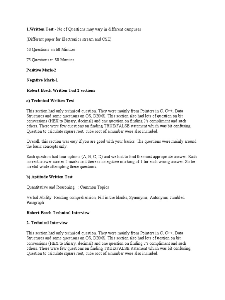 Bosch Sample Question Paper | PDF | Laminar Flow | Fluid Dynamics