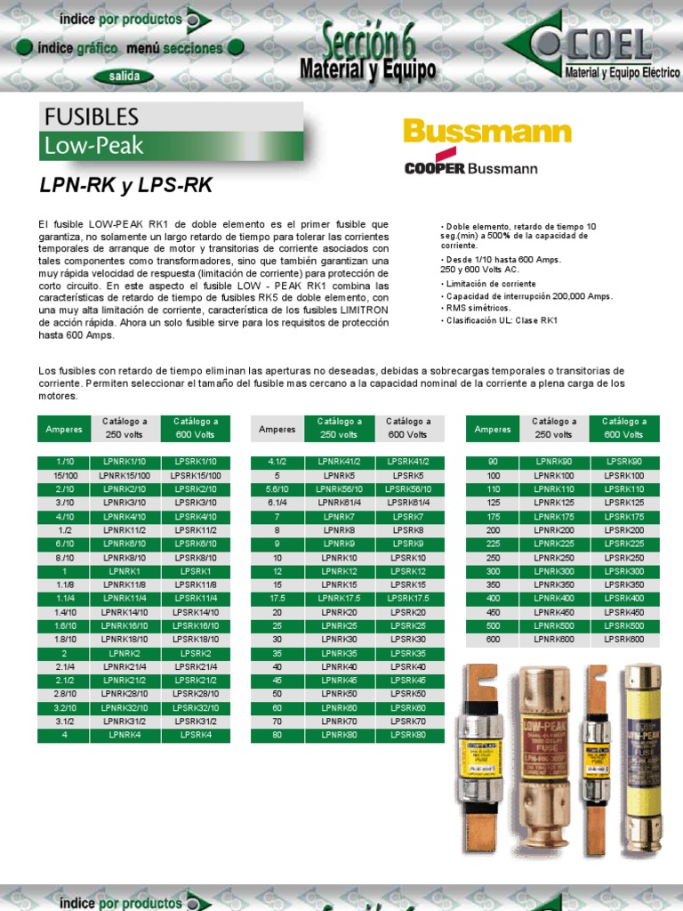 Bussmann Fusibles | PDF | Fusible (Eléctrico) | Transformador