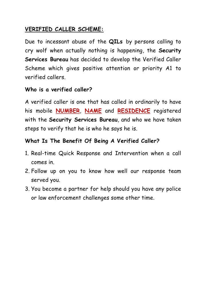 Verified Caller Scheme Overview | PDF