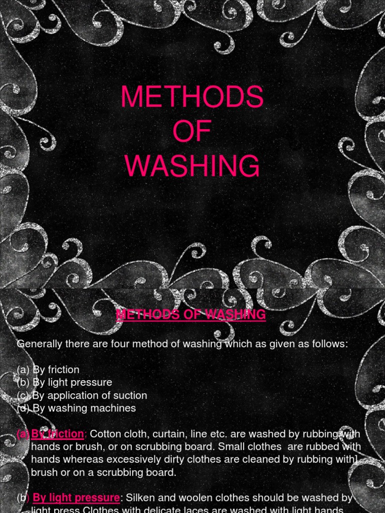 Methods of Washing | PDF | Washing Machine | Clothing