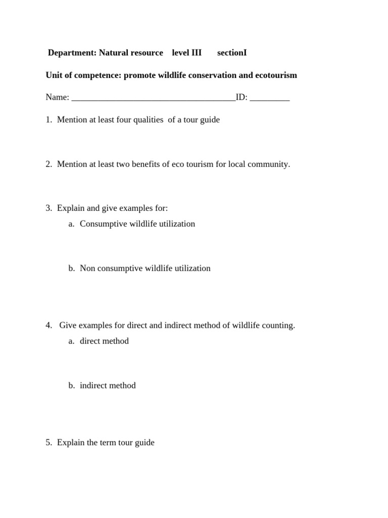 Wildlife Test | PDF