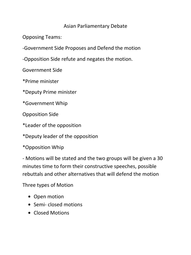 Asian Parliamentary Debate | PDF | Epistemology | Communication