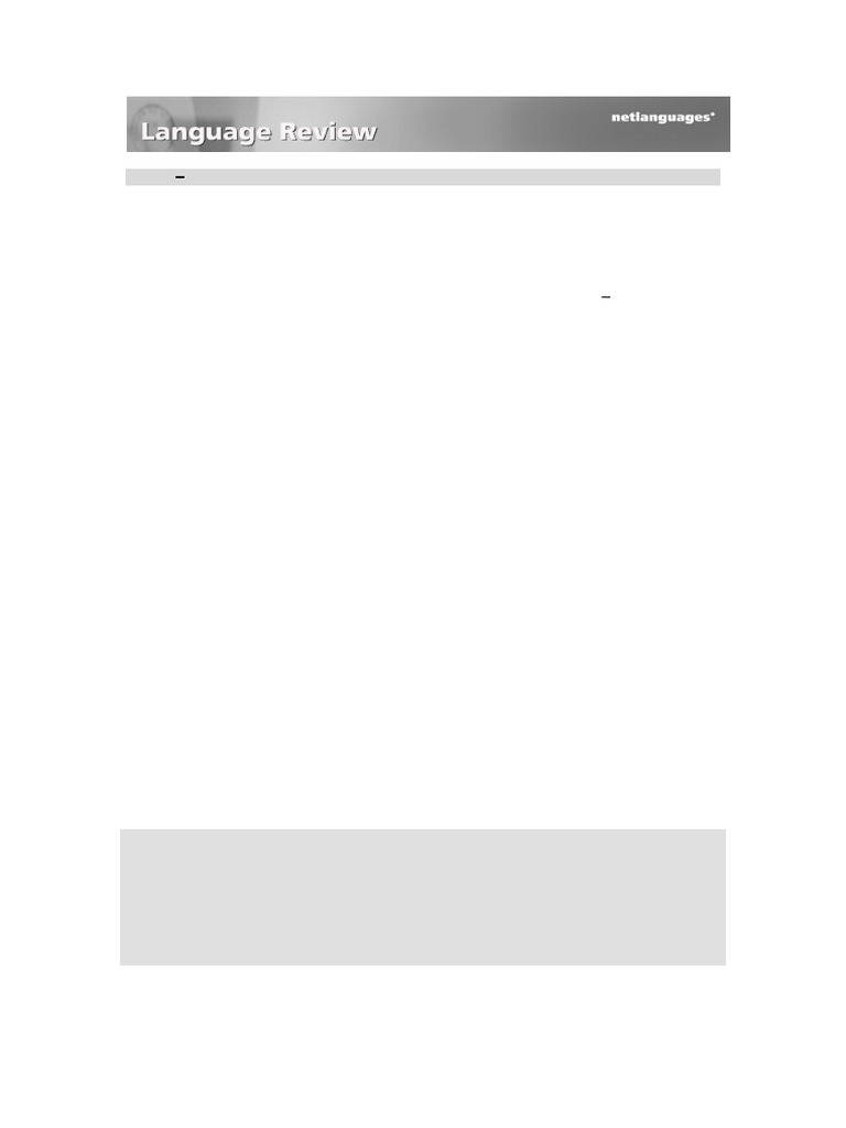 LanguageReview Unit 5 | PDF | Subject (Grammar) | Grammar