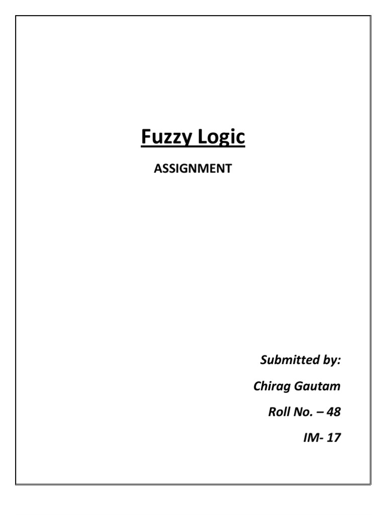 Fuzzy Logic Assignment Pdf Fuzzy Logic Parameter Computer Programming