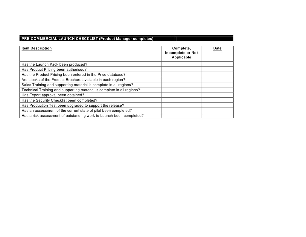 Pre-Launch Checklist for Product Managers | PDF | Business | Computers